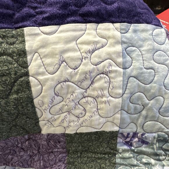 Handmade | Bedding | Vtg 20 Handmade Patchwork Purple Quilt Quilted ...